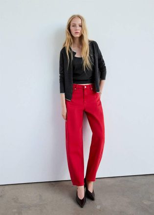 Mango Top en maille avec bordure contrastante gris - Femme - XXS - MANGO