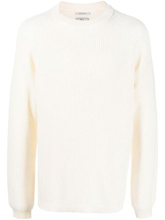 Woolrich pull en maille nervur&eacute;e &agrave; col rond - Blanc