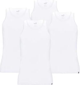 Puma Puma Lot de 6 débardeurs basiques pour hommes - Coupe droite - Tailles S, M, L, XL - Noir et blanc - 100 % coton - Blanc - Taille M, Blanc., M