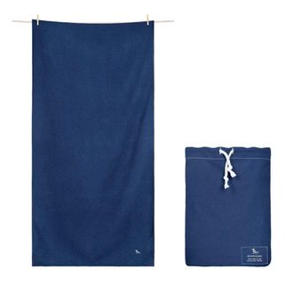 Dock & Bay Badetuch - F&uuml;r Zuhause - Schnell trocknend, super saugf&auml;hig - Inklusive Tasche - Classic - Nautical Navy, Large (160x70cm, 63x28)