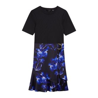 Ted Baker Malisaa Jerseykleid Mit Gewebtem Print In Marineblau
