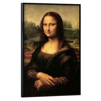 artboxONE Poster mit schwarzem Rahmen 60x40 cm Natur Mona Lisa - Leonardo da Vinci - Bild Painting Female Frau