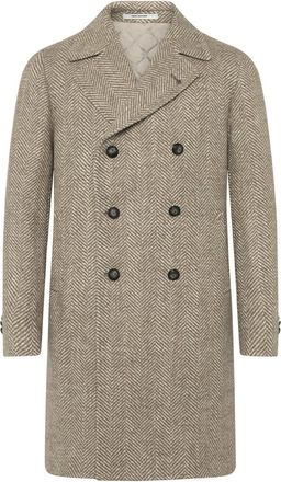 Tagliatore Zweireiher-Kurzmantel aus einem Wollmix mit Reverskragen in