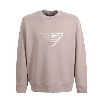 Emporio Armani Rundhals-Sweatshirt mit zweifarbigem Adler - - Sweatshirts & Hoodies - Herren - Beige - S