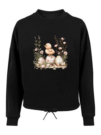 F4NT4STIC Sweatshirt Ostern Küken Ei Blumen