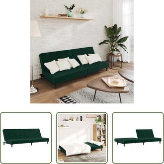 vidaXL 2-Sitzer - Schlafsofa 2-Sitzer Dunkelgr&uuml;n Samt