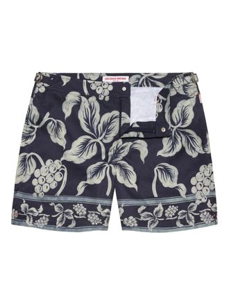 Orlebar Brown short de bain Bulldog &agrave; fleurs - Bleu