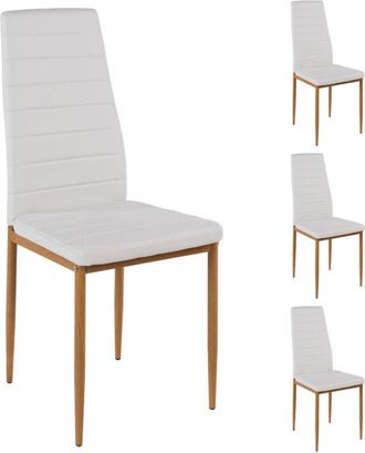 M&S Collection M&s - Lot de 4 chaises 42x52x101 cm en pu blanc - mirley