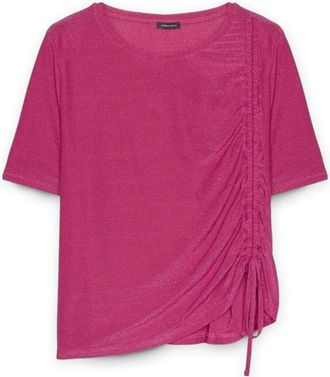 Fiorella Rubino Femme, Blouses et Chemises, Rose, Taille: 44 FR T-shirt en lurex avec cordon r&eacute;glable