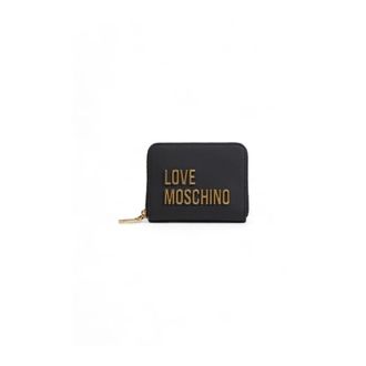 Love Moschino Schwarzes Rei&szlig;verschluss-Portemonnaie aus Polyurethan - - Accessories - Damen - Schwarzk - ONE SIZE