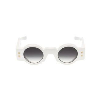 Balmain unisex, Accessoires, Blanc, Taille: 42 MM Lunettes de soleil &eacute;l&eacute;gantes en blanc et or
