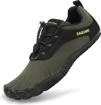 Saguaro Chaussures Barefoot Homme Five Fingers Femme Minimaliste Running Trail Marche Adulte Vert 39