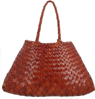 Dragon Diffusion Womens Leather Shoulder Bag Santa Croce Brown