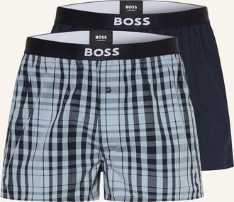 HUGO BOSS 2er-Pack Web-Boxershorts blau
