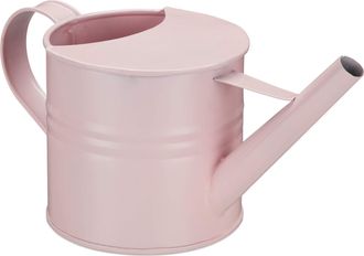 Relaxdays Gießkanne, 1,3 Liter, für Zimmerpflanzen, Dekogießkanne Trockenblumen, Vintage, Metall pulverbeschichtet, rosa