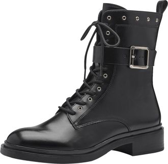 Tamaris Damen Schn&uuml;rstiefel Leder; BLACK/schwarz; 39 EU