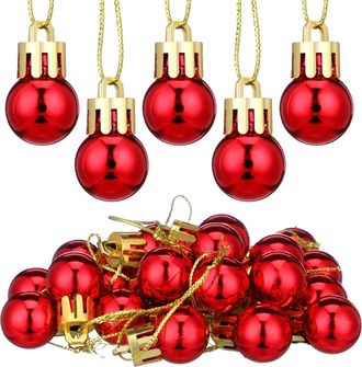 TOPBATHY 24 St&uuml;ck Mini Weihnachtskugeln 20mm Kleine Christbaumkugeln Kunststoff Klein Weihnachtsbaumkugeln Christbaumschmuck f&uuml;r Weihnachtsschmuck Weihnachtsba