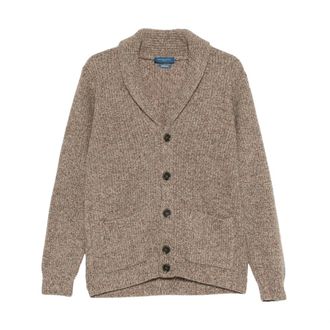 Daniele Fiesoli Homme, Pulls, Brun, Taille: 2XL Gilet &agrave; col ch&acirc;le