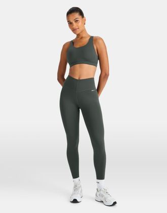 Tala SkinLuxe - Leggings in dunklem Moosgr&uuml;n mit V-f&ouml;rmigem Bund