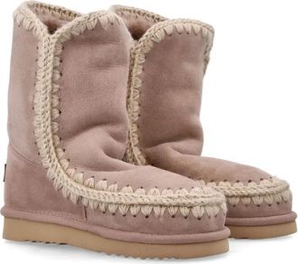 Mou Stiefel - Eskimo 24 Sheepskin Boots With Crochet Stitching - Gr. 37 (EU) - in Rosa - f&uuml;r Damen