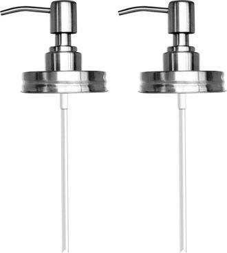 Amosfun Edelstahl Seifenspender Deckel F&uuml;r Mason Jar Einmachglas Pumpaufsatz Rostfrei 18.5X7X7 cm Fl&uuml;ssigseifenpumpe F&uuml;r K&uuml;che Und Bad