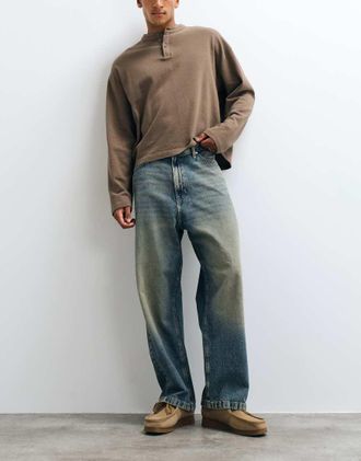 Jack & Jones Ron jean skater bleu moyen avec nuance