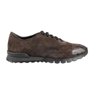 Kiton Homme, Chaussures, Brun, Taille: 43 1/2 EU Baskets en Daim et Cuir de Crocodile