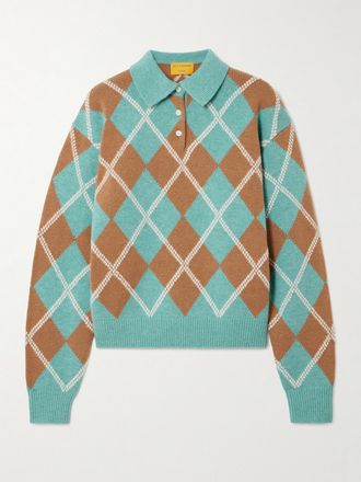Guest In Residence Pull Façon Polo En Laine Mélangée À Motif Jacquard - Multicolore