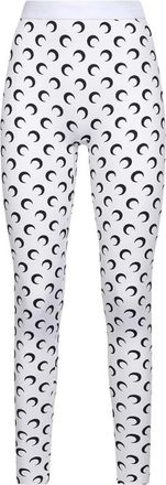 Marine Serre Femme, Pantalons, Blanc, Taille: 38 FR Moon Jersey Stirrup Leggings