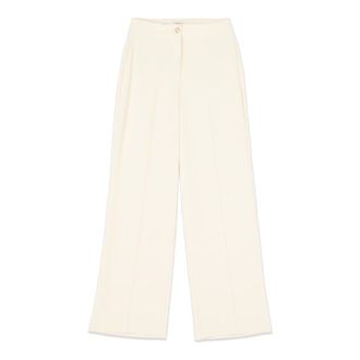 Oltre Femme, Pantalons, Blanc, Taille: 46 FR Pantalon Palazzo &agrave; jambes larges