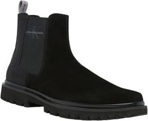 Calvin Klein Ym0ym00802 Bottines &agrave; lacets en daim pour homme, Noir Noir Stormfront, 39 2/3 EU