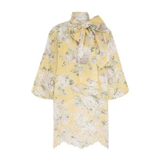 Zimmermann Accacia Broderie Tie Mini Kleid - - Dresses - Damen - Gelb - XS