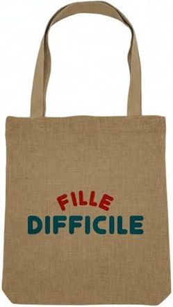 Fabulous Sac Shopping Tote Bag Aspect Lin - Fille Difficile Femme Personnalit&eacute; - Sac de Courses Toile Epaisse 360g Beige Naturel Cabas Port&eacute; Epaule Solide Impr