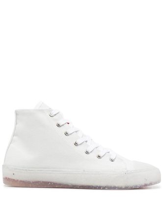 Love Moschino baskets montantes &agrave; paillettes - Blanc
