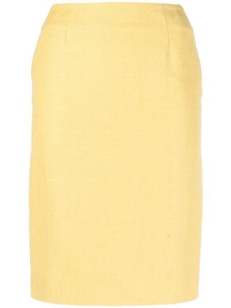 Dior jupe crayon à taille haute (années 2010) - Jaune