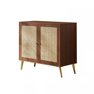Generic Sideboard, Aufbewahrungsschrank aus Rattan, Doppelt&uuml;r-Design + zweistufiger Stauraum, ger&auml;umige Arbeitsplatte, kombiniert Stauraum und dekorative Elem