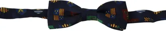 Dolce & Gabbana Blue Flags Silk Adjustable Neck Papillon Men Bow Tie