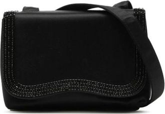 Chanel Sac bandouli&egrave;re pr&eacute;-propri&eacute;t&eacute; en satin orn&eacute; de perles - Femme - Pre-owned - Noir - Taille: ONE Size