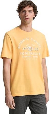 Tom Tailor 1045625 T-Shirt, 37306-Peachy Orange White Injected, M Hommes