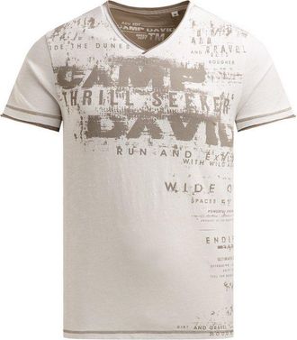 Camp David V-Shirt mit Used-Kanten