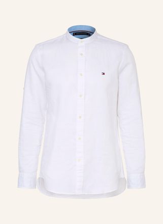 Tommy Hilfiger Hemd Slim Fit Mit Stehkragen Und Leinen weiss