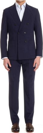 Eleventy Homme, Costumes, Bleu, Taille: M Costume crois&eacute; d&eacute;construit en laine
