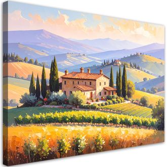 Artgeist Artgeist - Quadro Su Tela, Toscana Paesaggio Casa Sulla Collina - 90x60