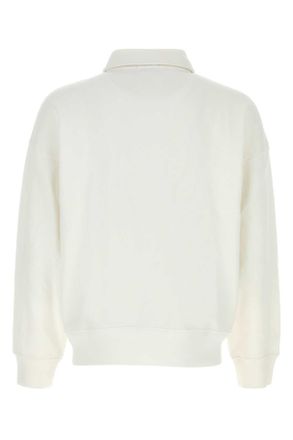 Polo Ralph Lauren Mens White Cotton Blend Polo Shirt Exterior. Polyester Felpe Sweater