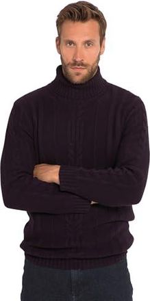 JP1880 Pull à col roulé, mélange de Laine, Motif torsadé à lavant Sweater, Cassis, 5XL Homme