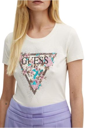 Guess Damen Strickpullover mit Grafikmuster, Vanilla Blush, X-Klein