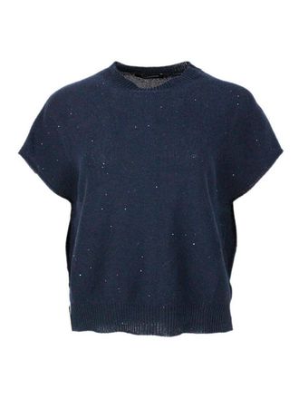 Fabiana Filippi Pull Col Rond - Bleu