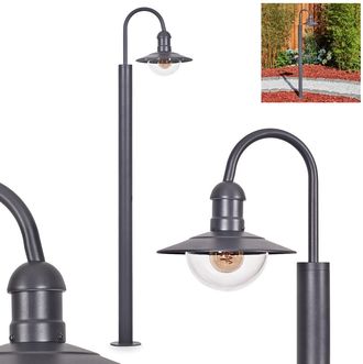 HOFSTEIN Außenwegeleuchte Elima, moderne Wegeleuchte aus Metall/Kunststoff in Anthrazit/Klar, Gartenleuchte 1-flammig im Industrial Look, Höhe 140 cm, Gartenbe