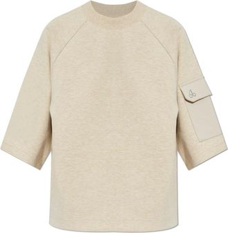 Moose Knuckles Femme, Tops, Beige, Taille: 38 FR Mix Media T-shirt