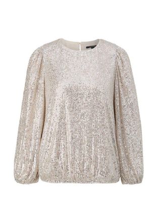 Comma Langarmbluse Bluse Bluse mit Pailletten